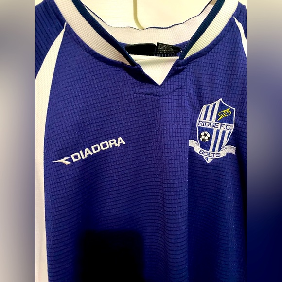 Diadora | Shirts | Diadora Soccerfootball Jersey Blue Black | Poshmark
